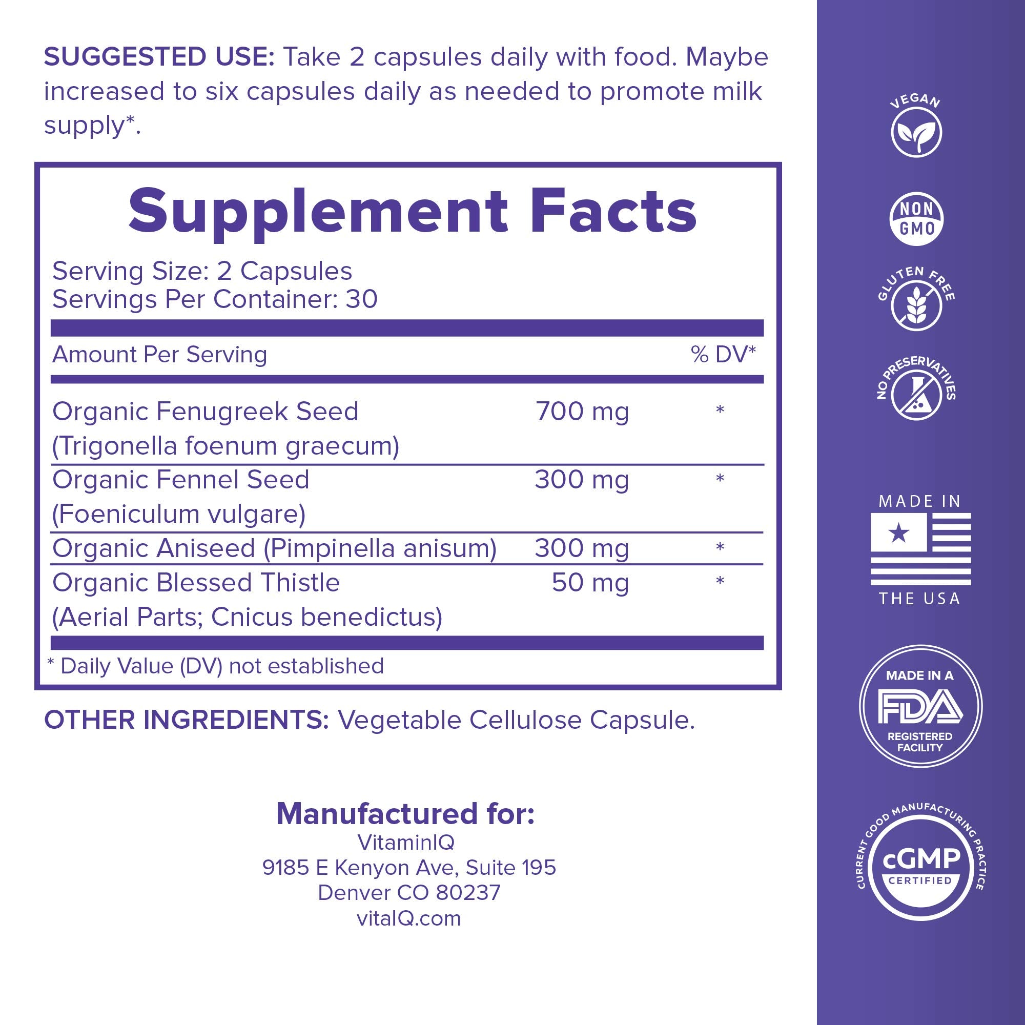 Blended vitamins for nursing support