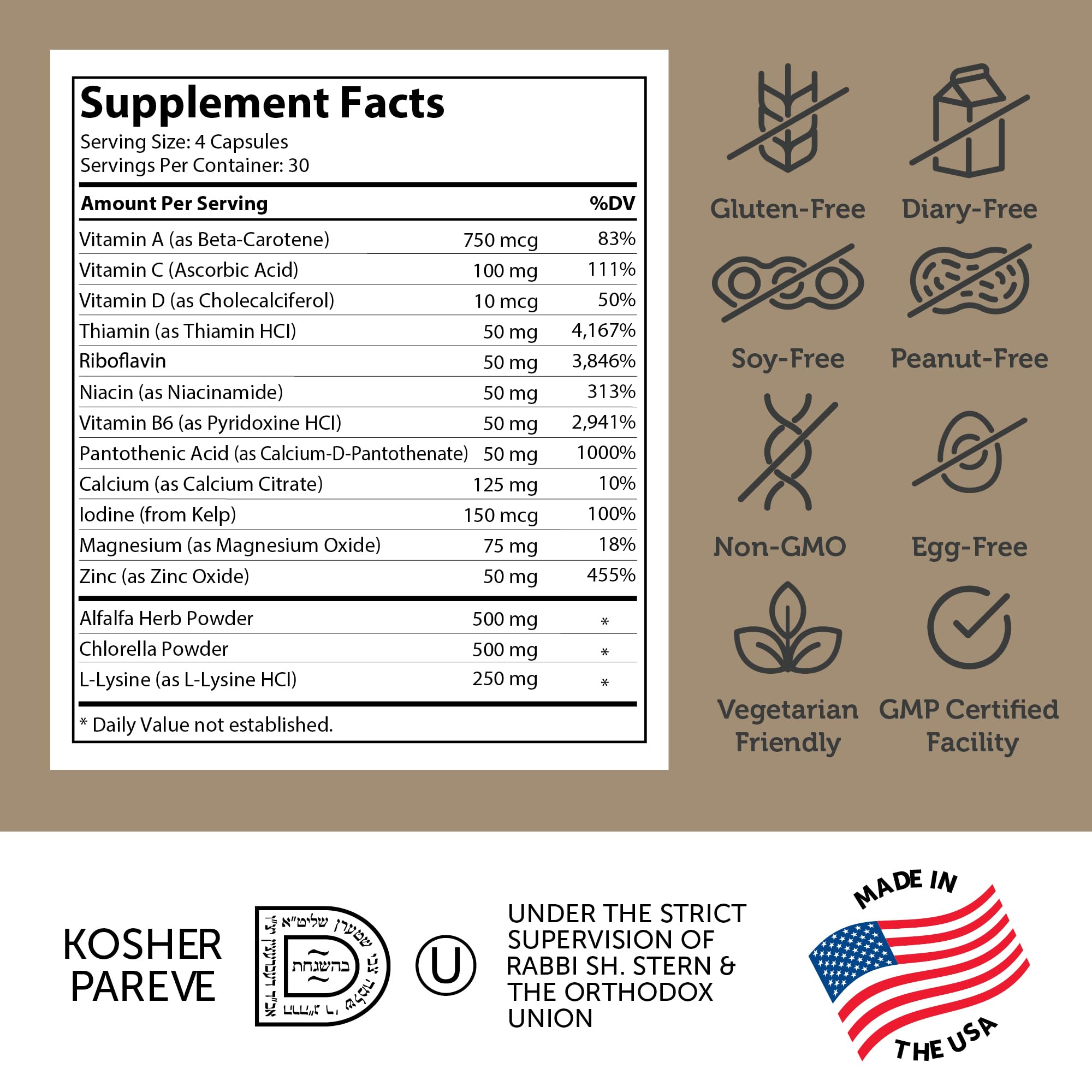 Blended vitamins for strong immune support
