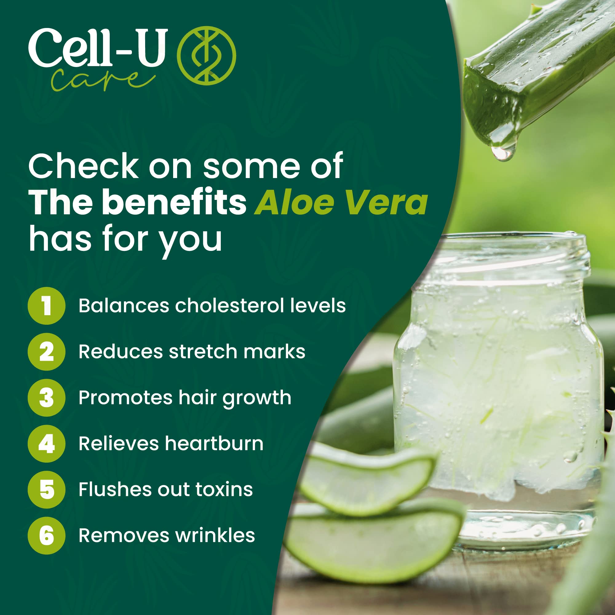 Blended vitamins in Aloe Vera gel