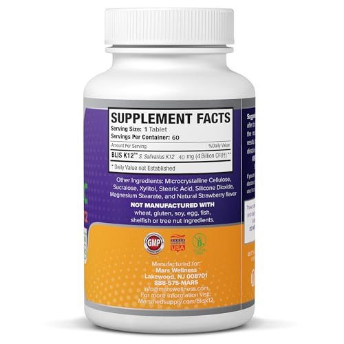 BLIS K12 oral probiotic for strep support
