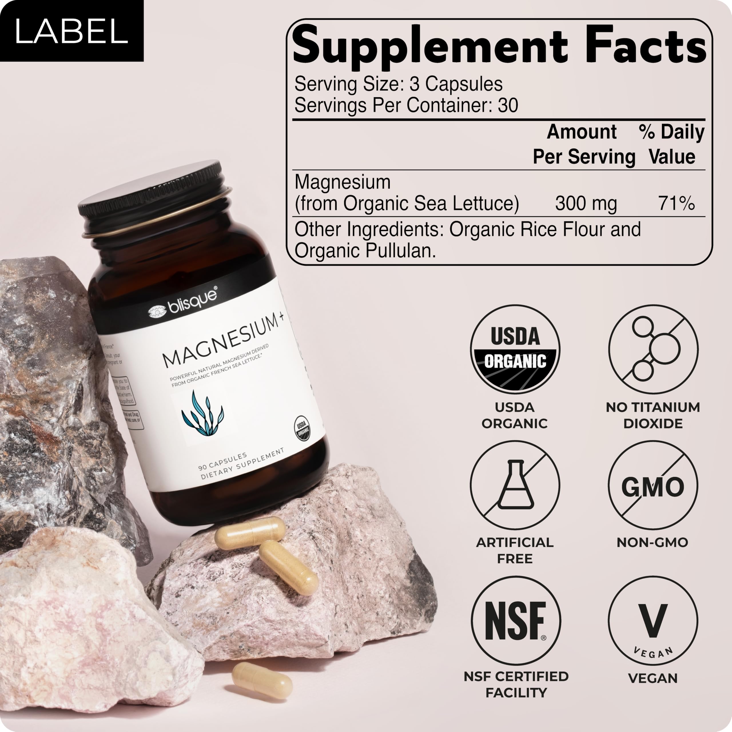 Blisque magnesium for daily nutritional needs