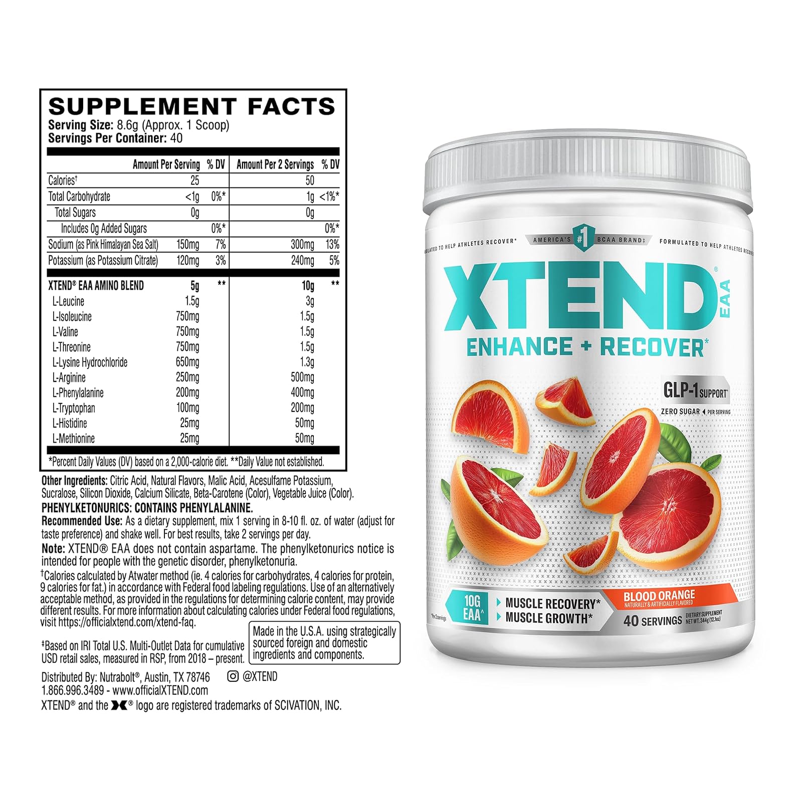 Blood orange flavour EAA BCAA supplement