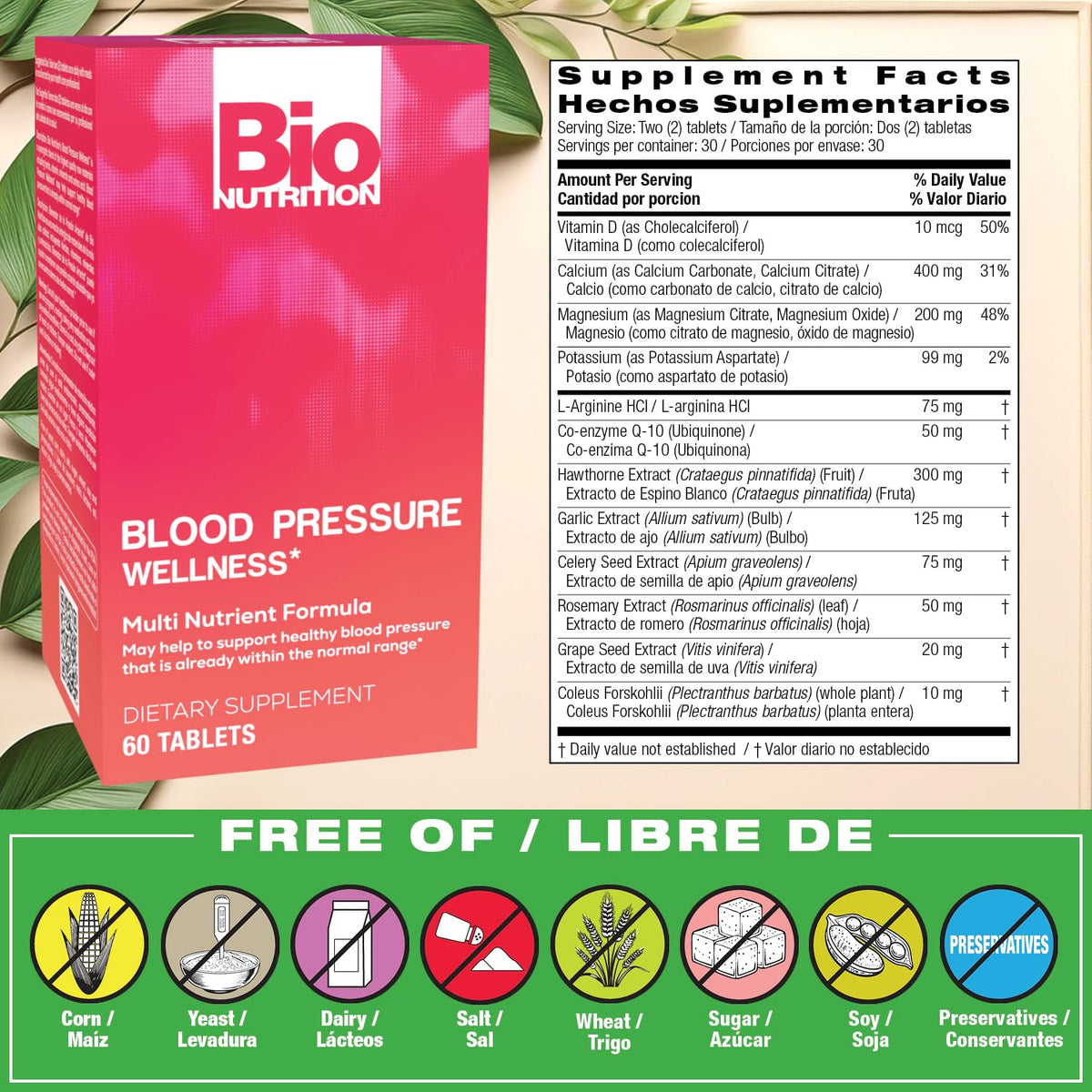 Blood pressure wellness multivitamin for seniors