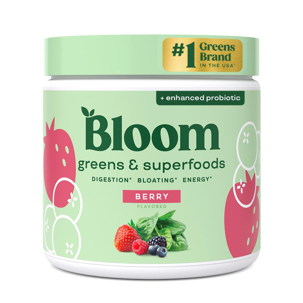 Bloom Nutrition berry greens powders