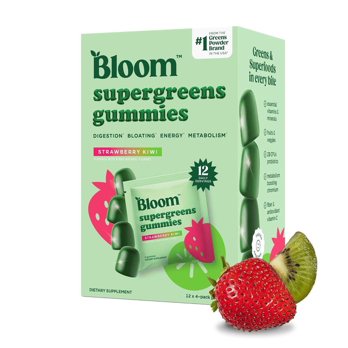 Bloom Nutrition strawberry kiwi gummies