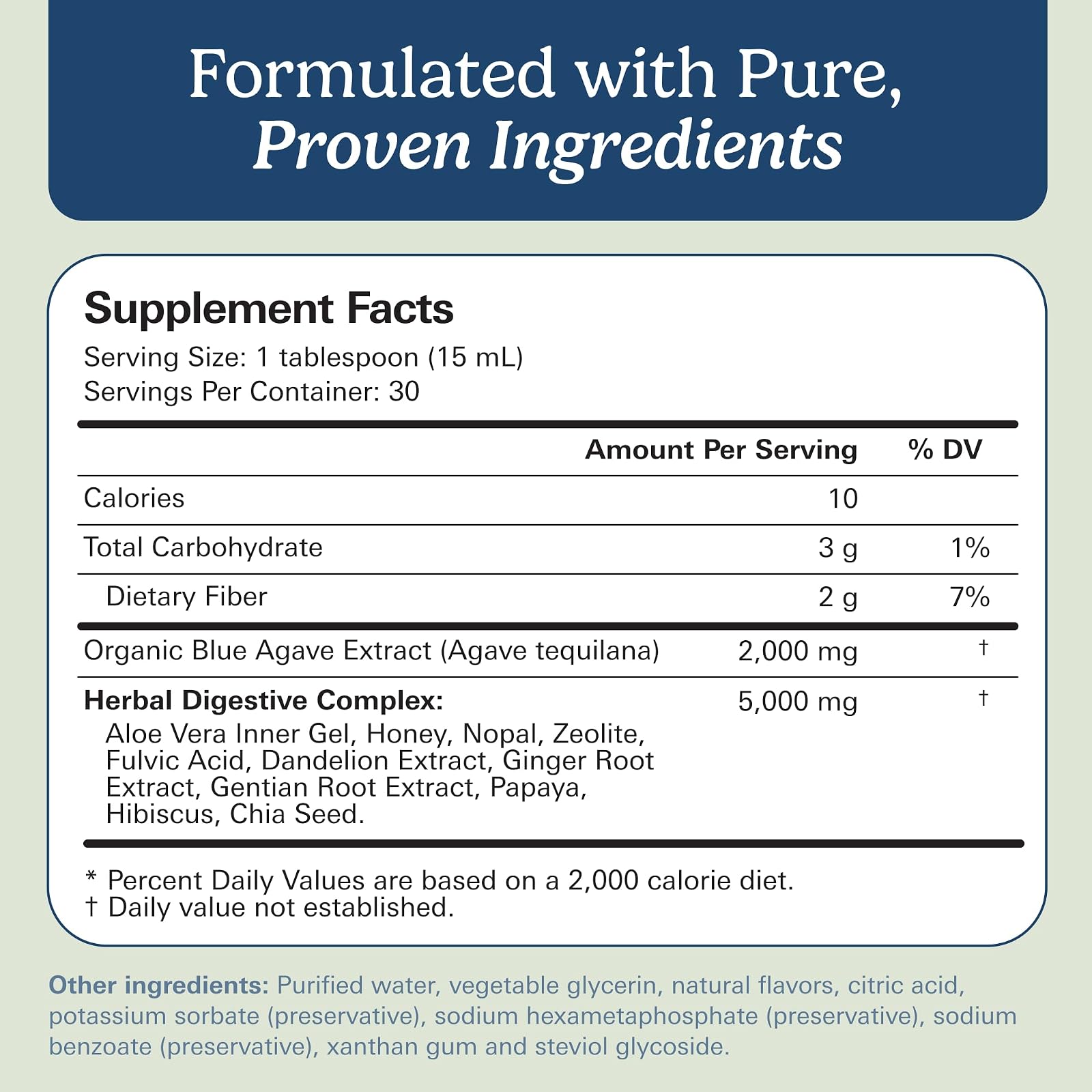 Blue agave digestive health support