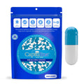 blue and white empty capsules
