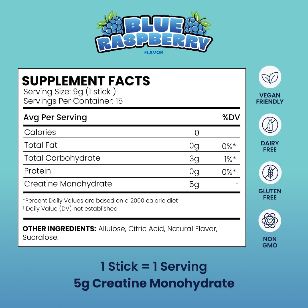 Blue raspberry creatine energy boost