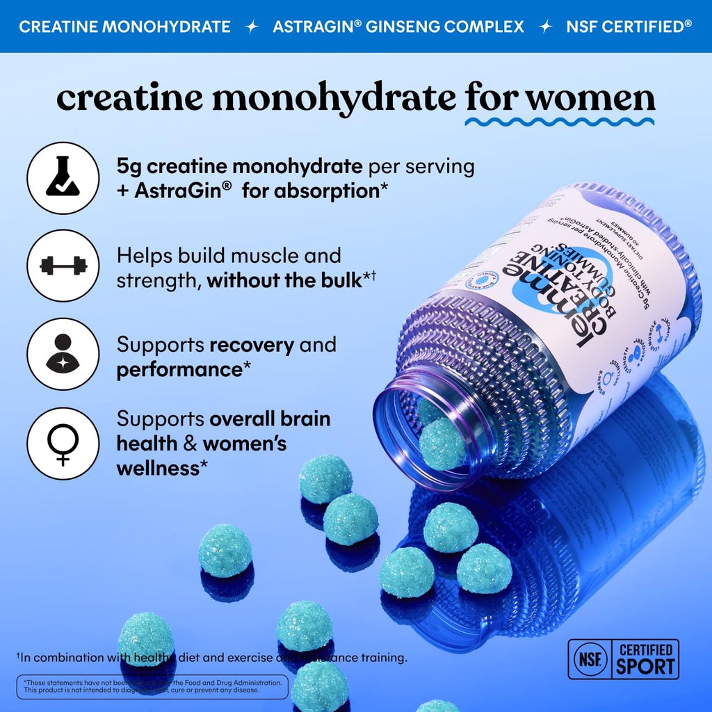 Blue raspberry creatine gummies for workouts