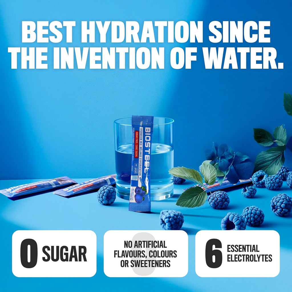 Blue raspberry electrolyte powder for athletes