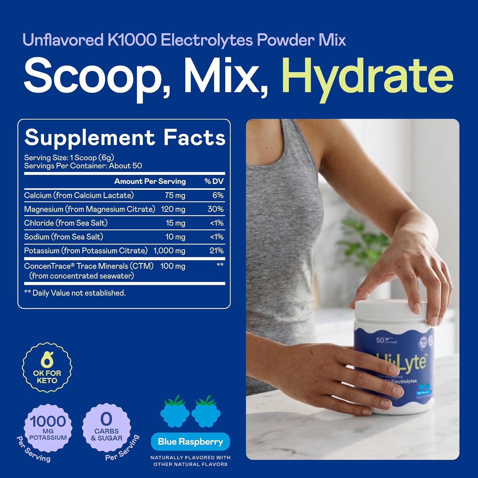 Blue raspberry electrolytes for hydration