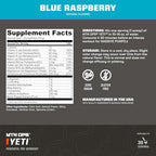 Blue raspberry flavour pre-workout powder