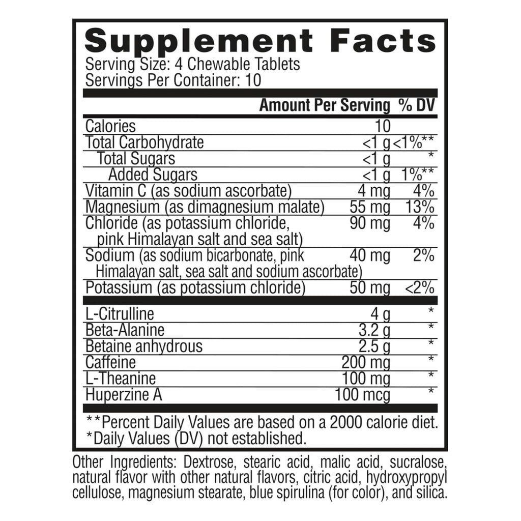 Blue raspberry flavour preworkout energy