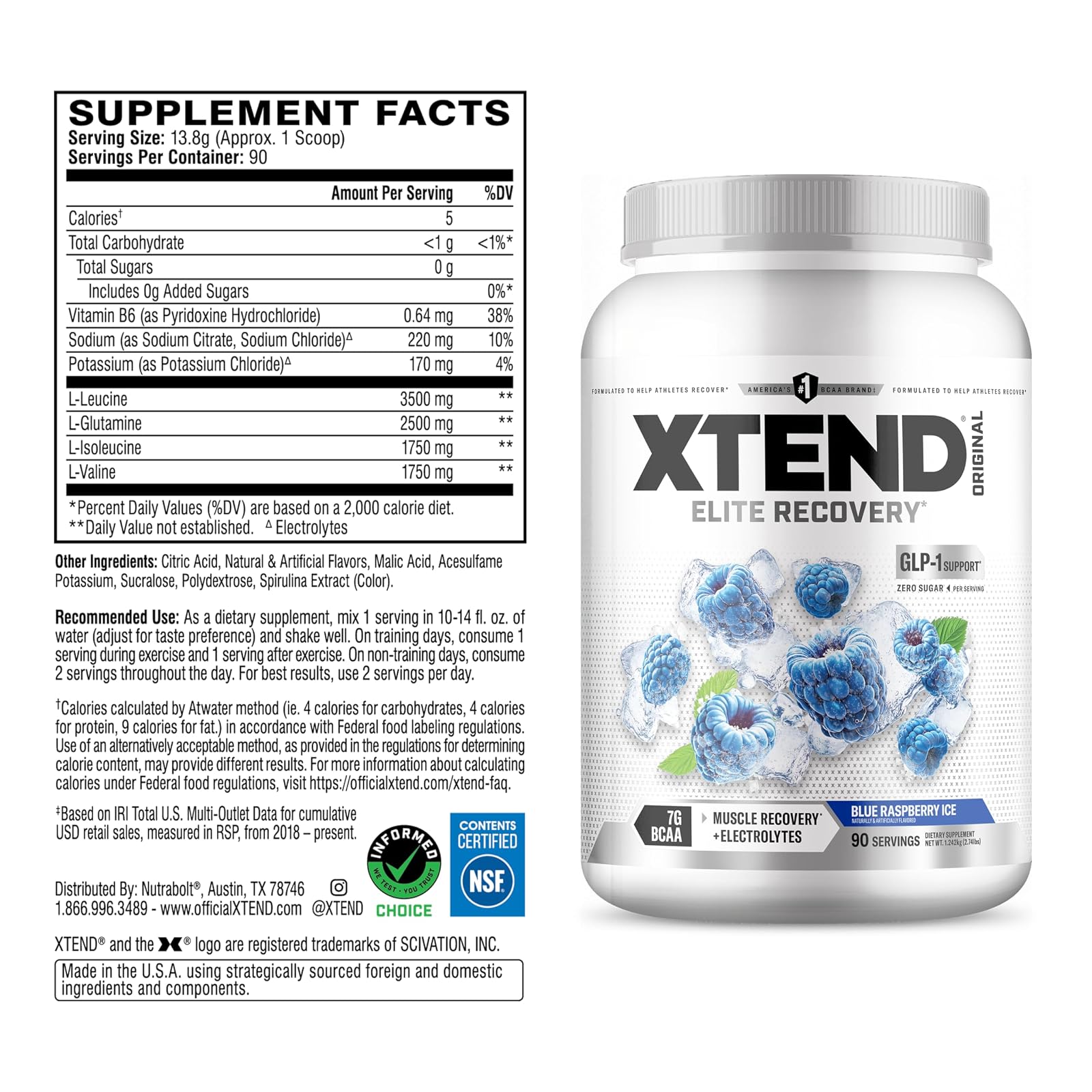 Blue raspberry ice BCAA flavour