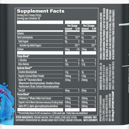 Blue raspberry pineapple pre-workout mix