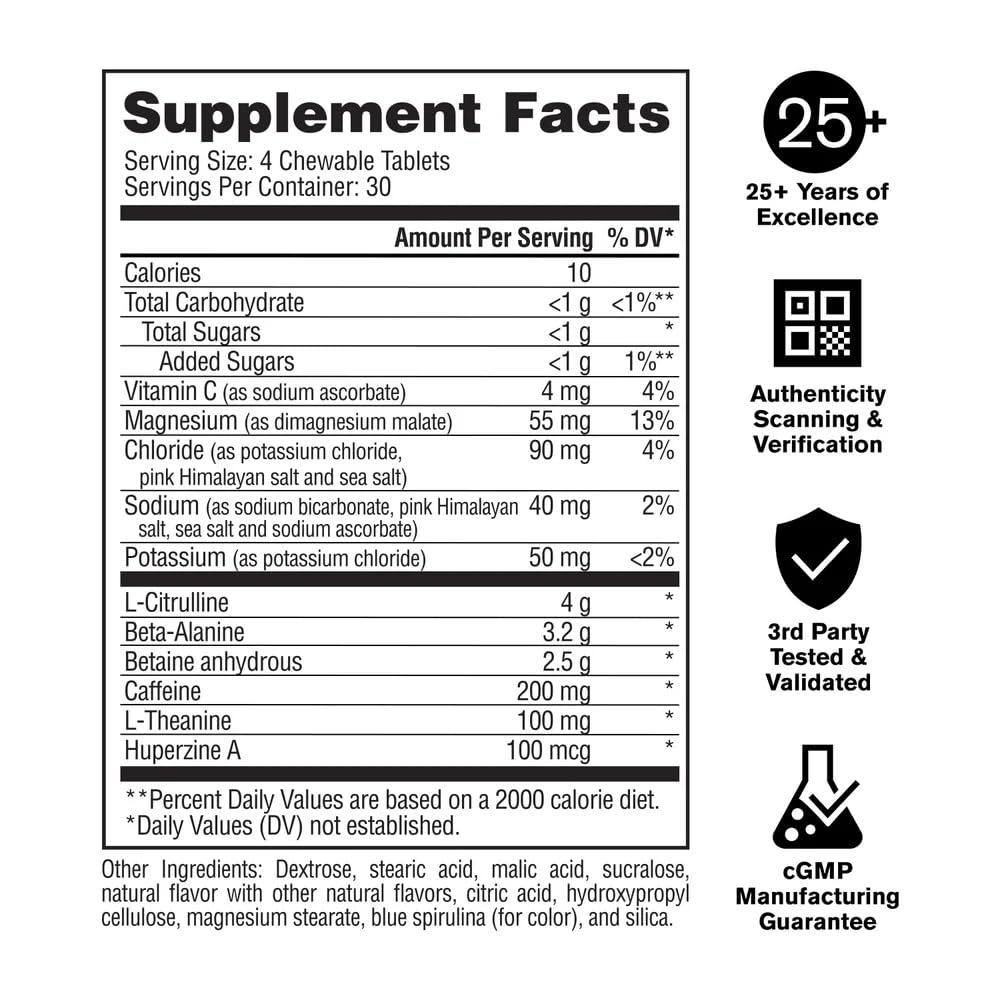 Blue raspberry pre-workout energy boost
