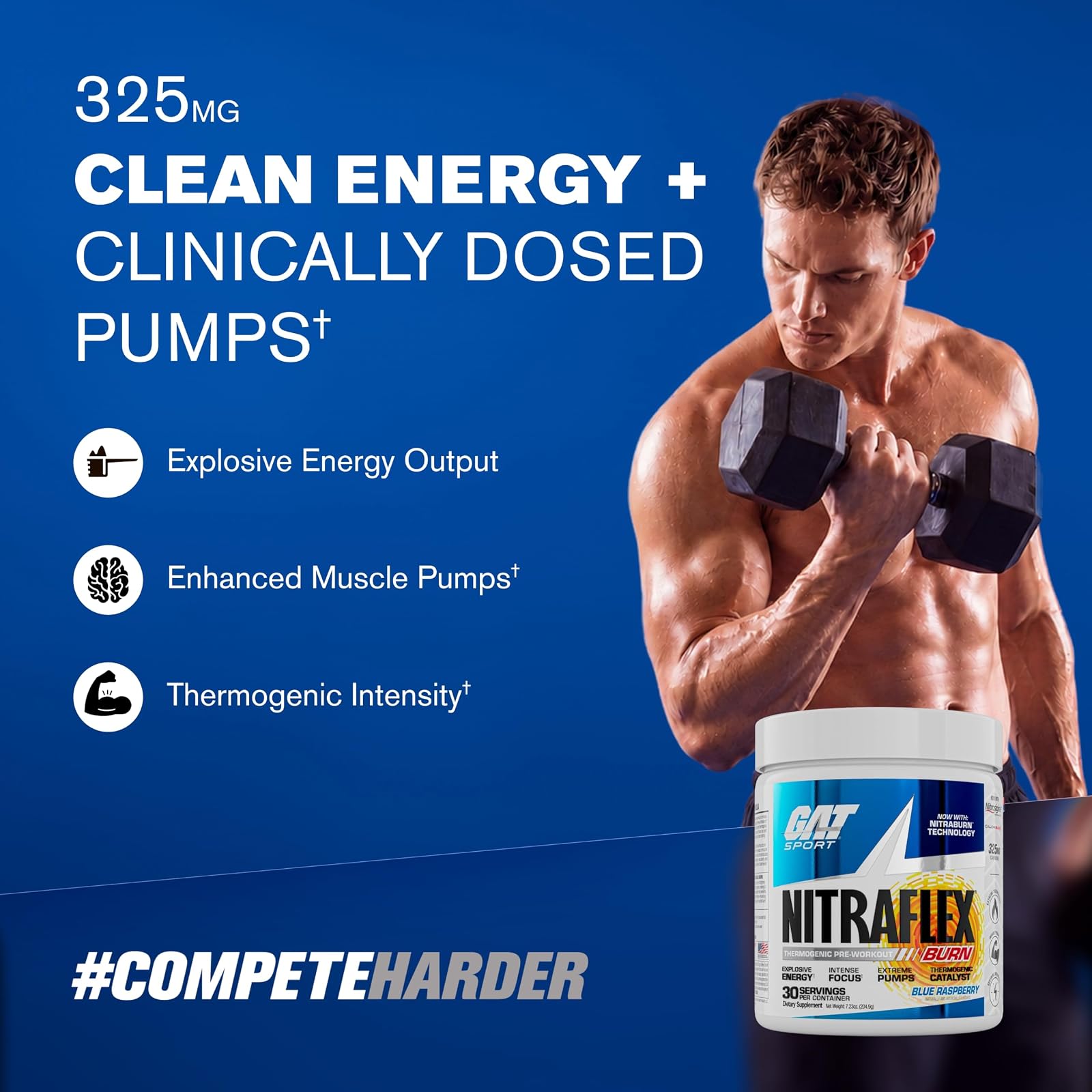 Blue raspberry pre-workout energy