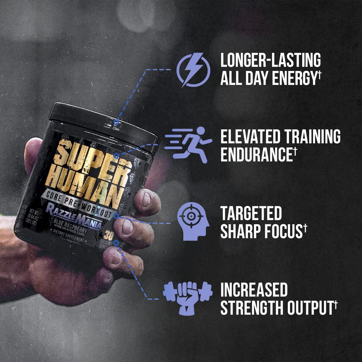 Blue Raspberry pre-workout powder flavour