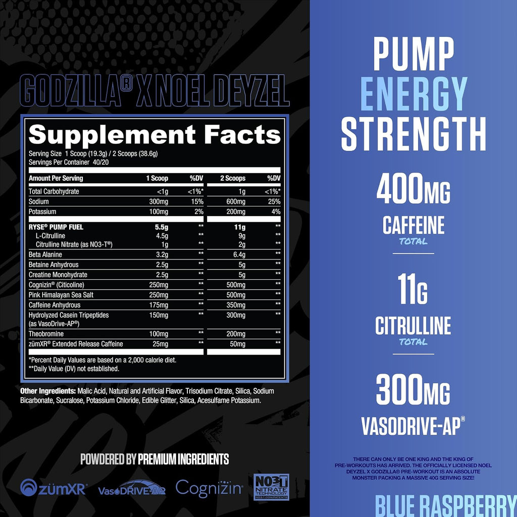 Blue Raspberry pre-workout powder