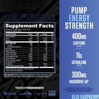 Blue Raspberry pre-workout powder