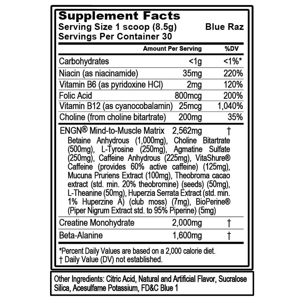 Blue Raz pre-workout with creatine
