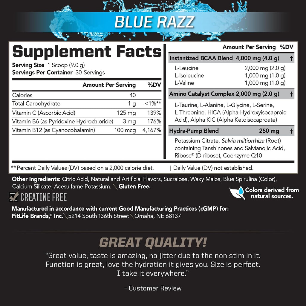 Blue Razz BCAA drink mix benefits