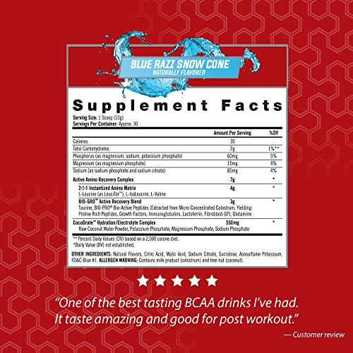 Blue Razz BCAA powder for energy boost
