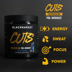 Blue Razz flavour pre-workout supplement