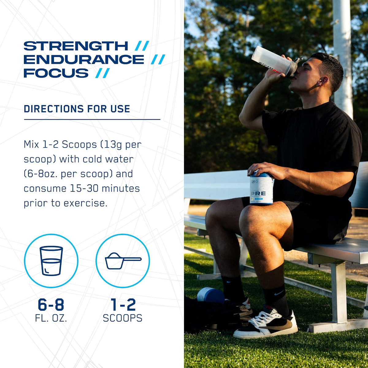 blue razz flavour pre-workout supplement