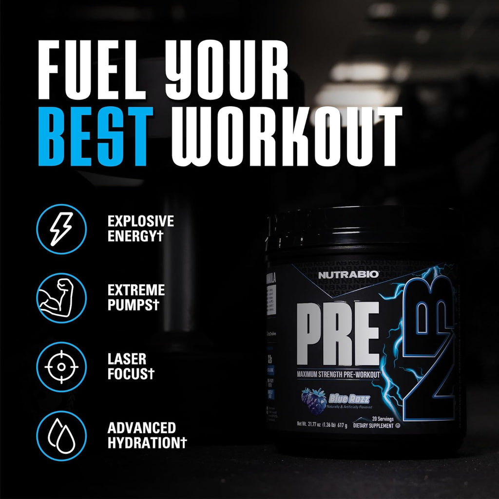 Blue Razz pre-workout powder flavor