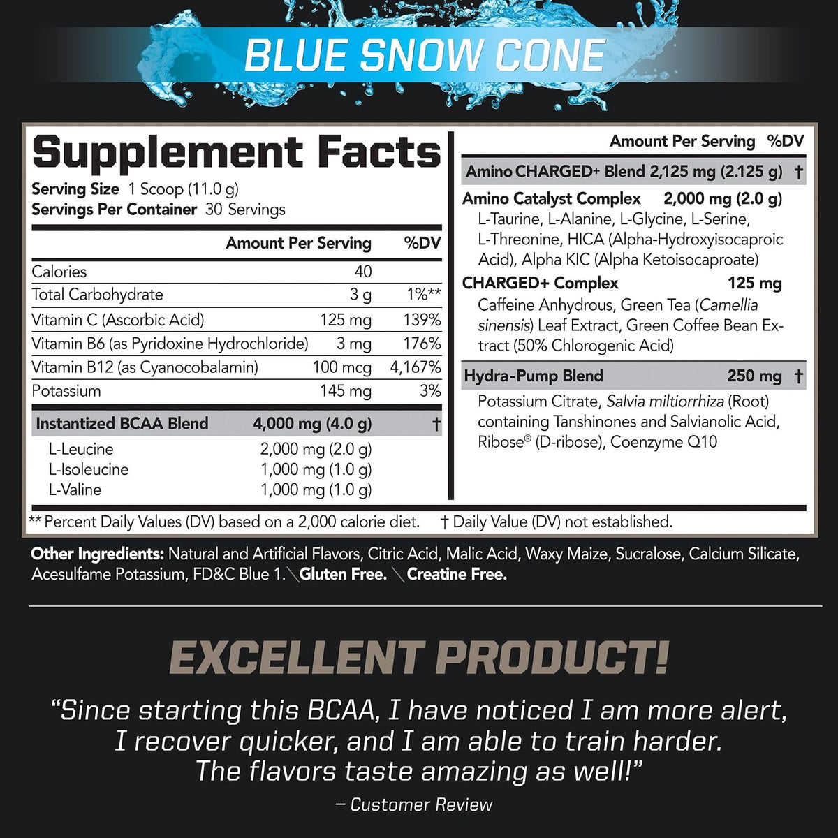 Blue Snow Cone BCAA flavour