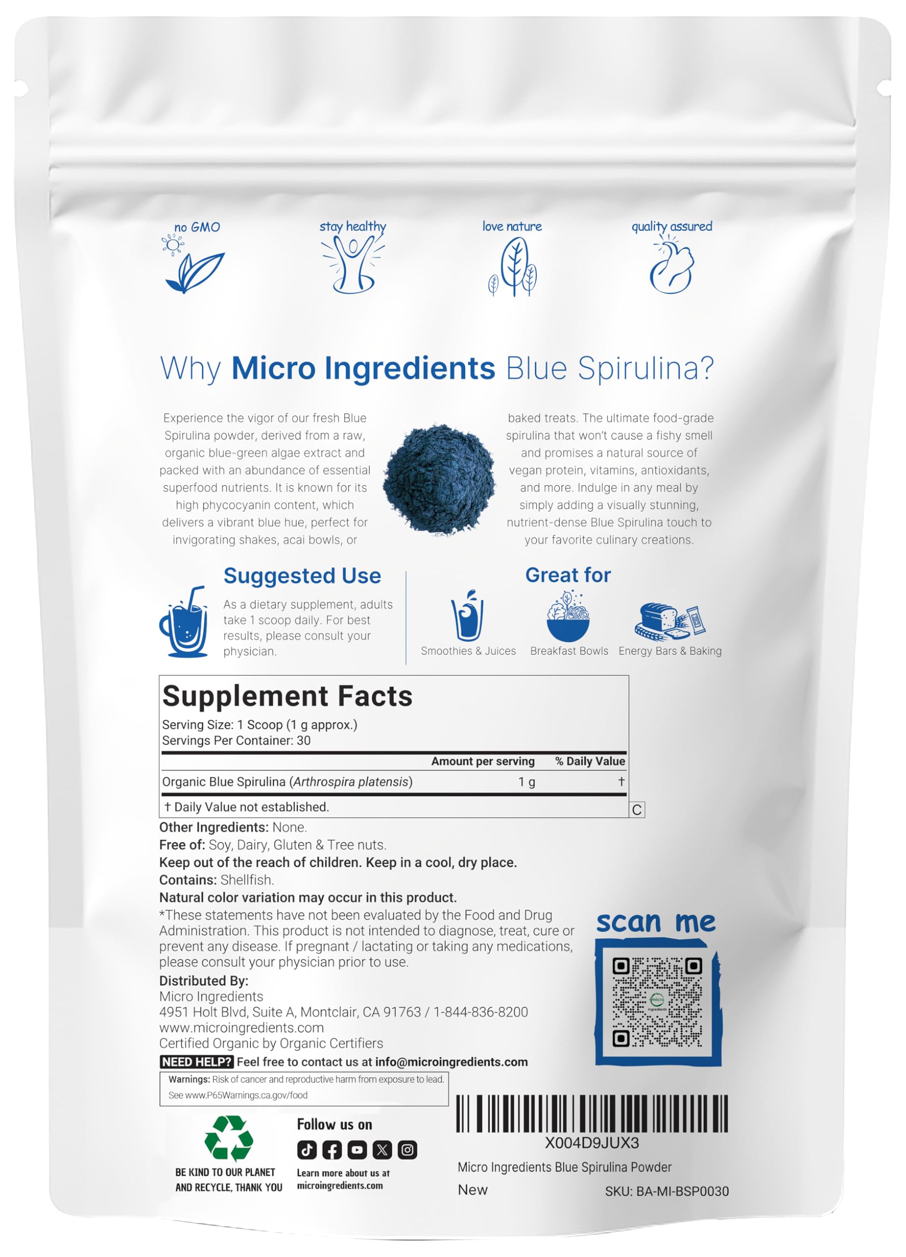blue spirulina for baking and cooking