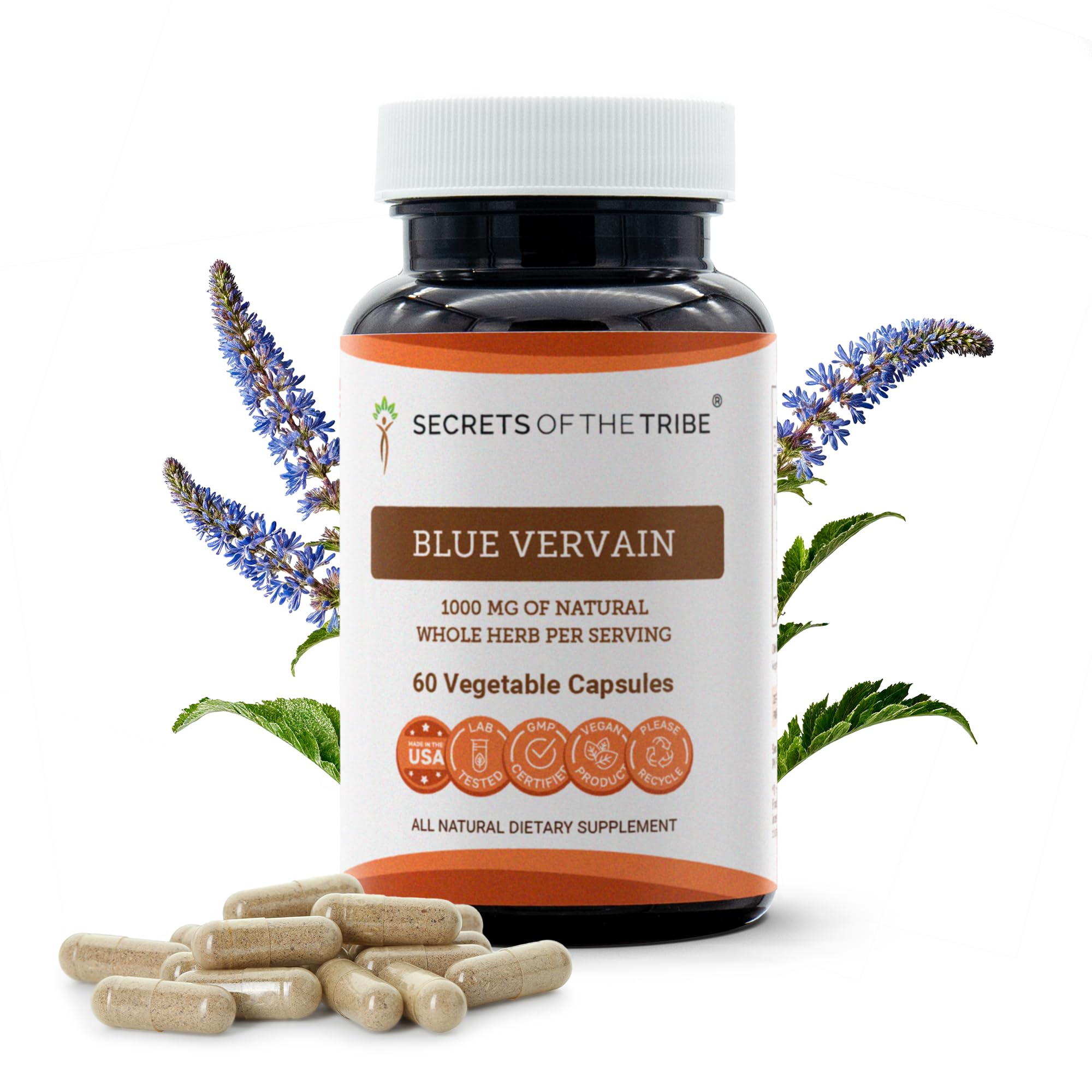 Blue Vervain herbal supplement capsules