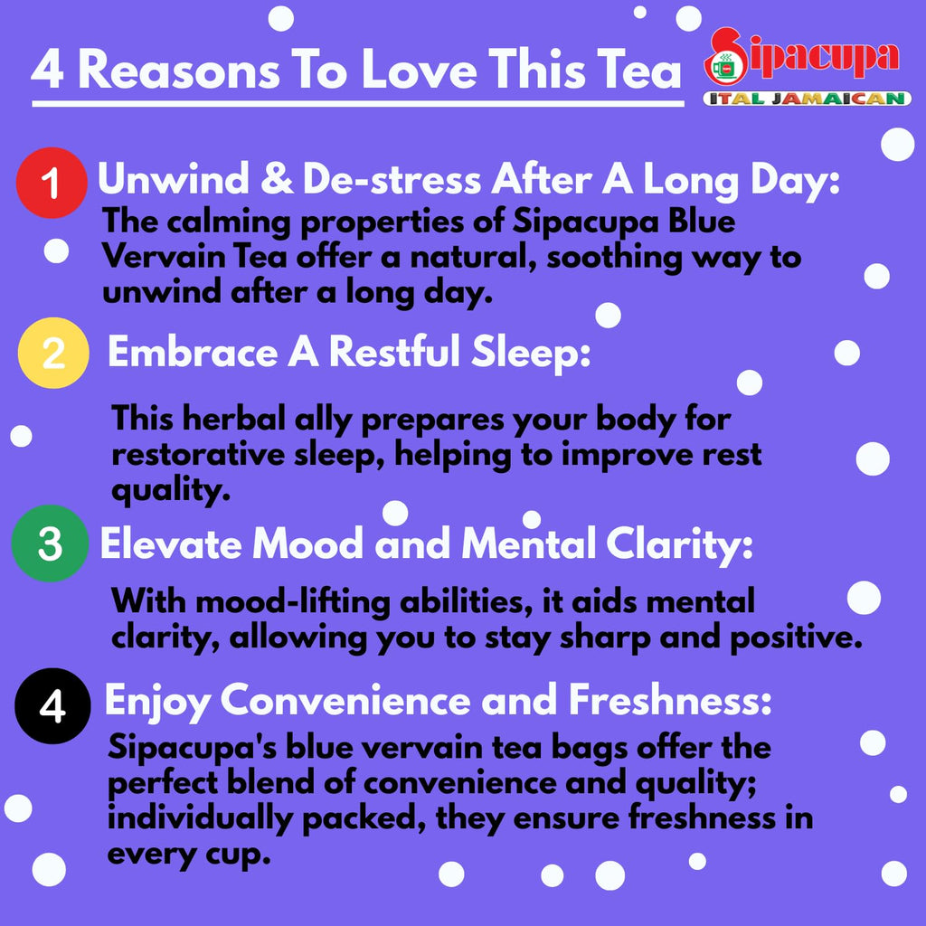 Blue vervain tea bags for wellness