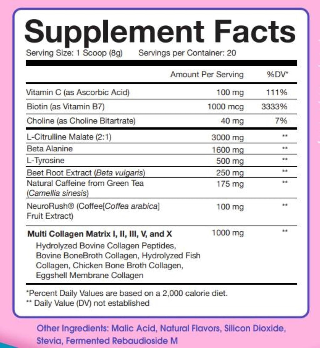 Blueberry acai pre workout supplement