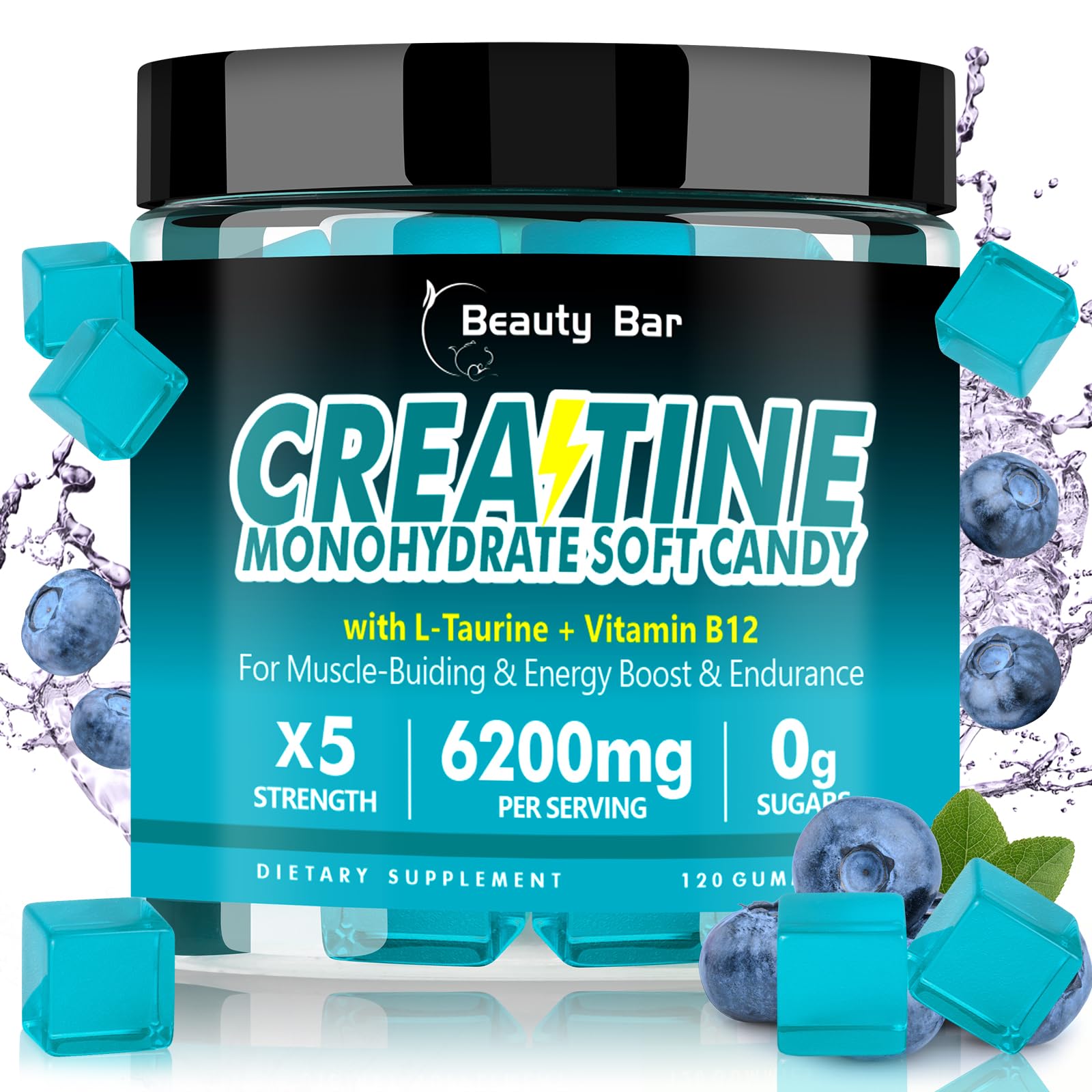 Blueberry creatine gummies for energy