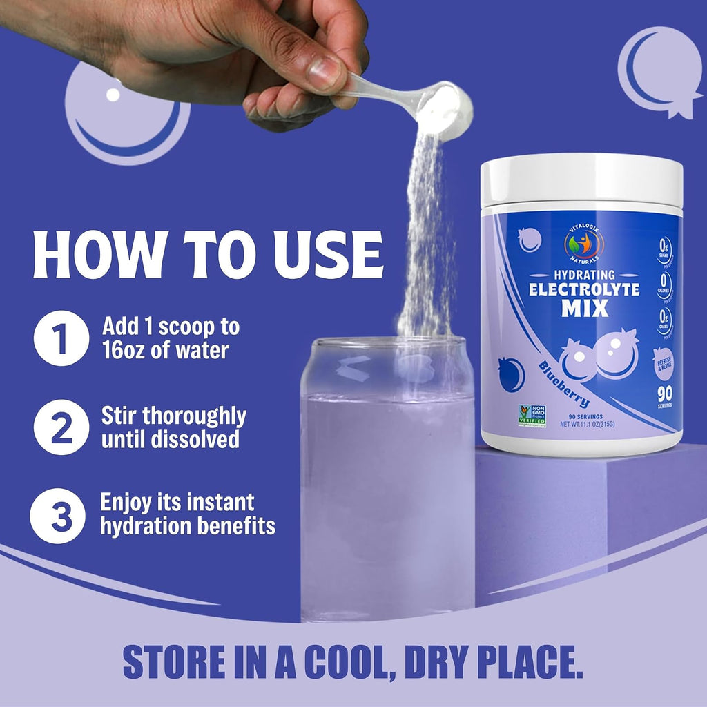 Blueberry drink mix for daily hydration