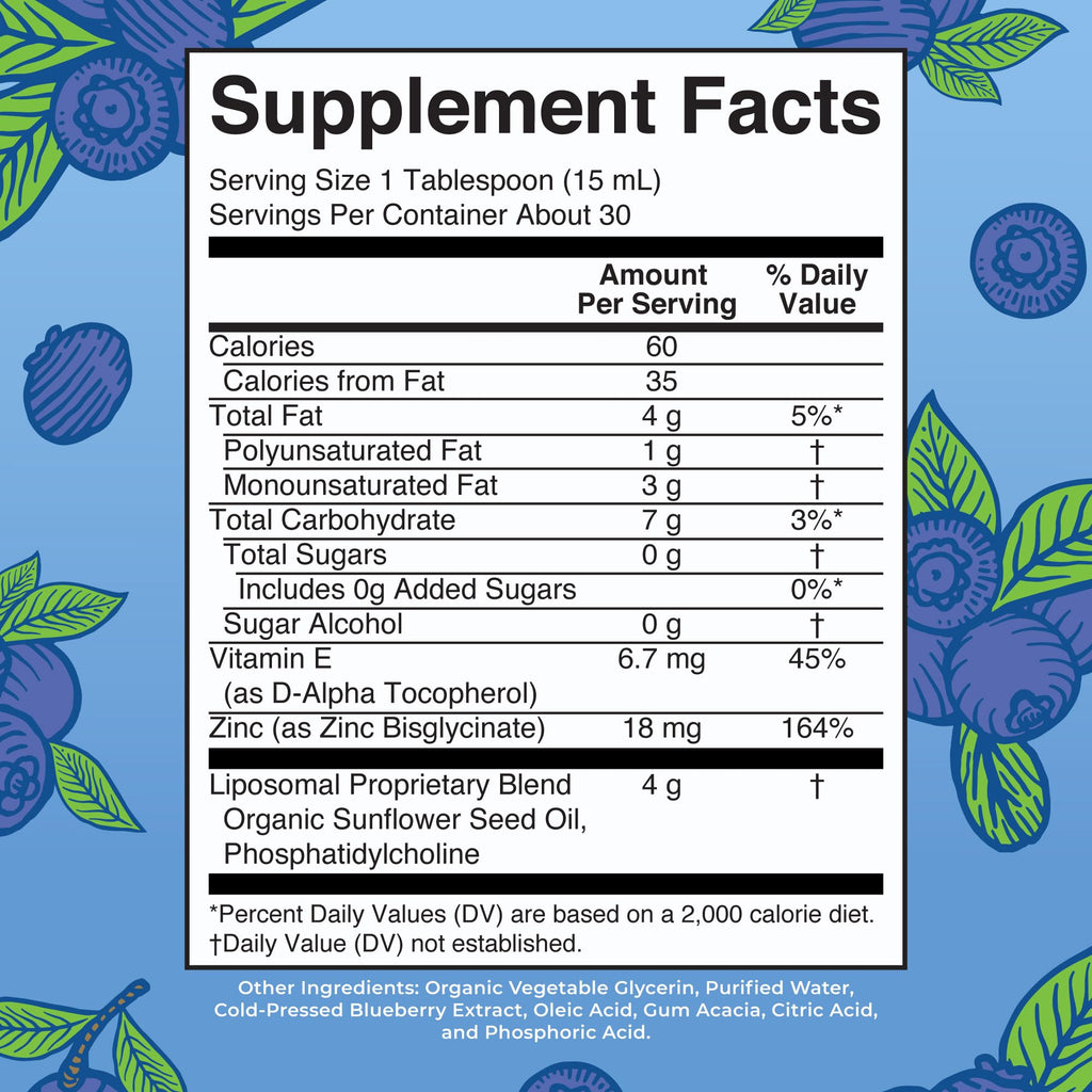 blueberry flavor zinc liquid supplement