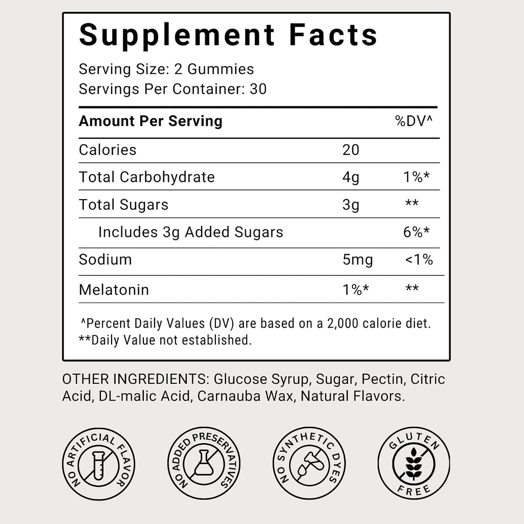 Blueberry flavour melatonin sleep aid