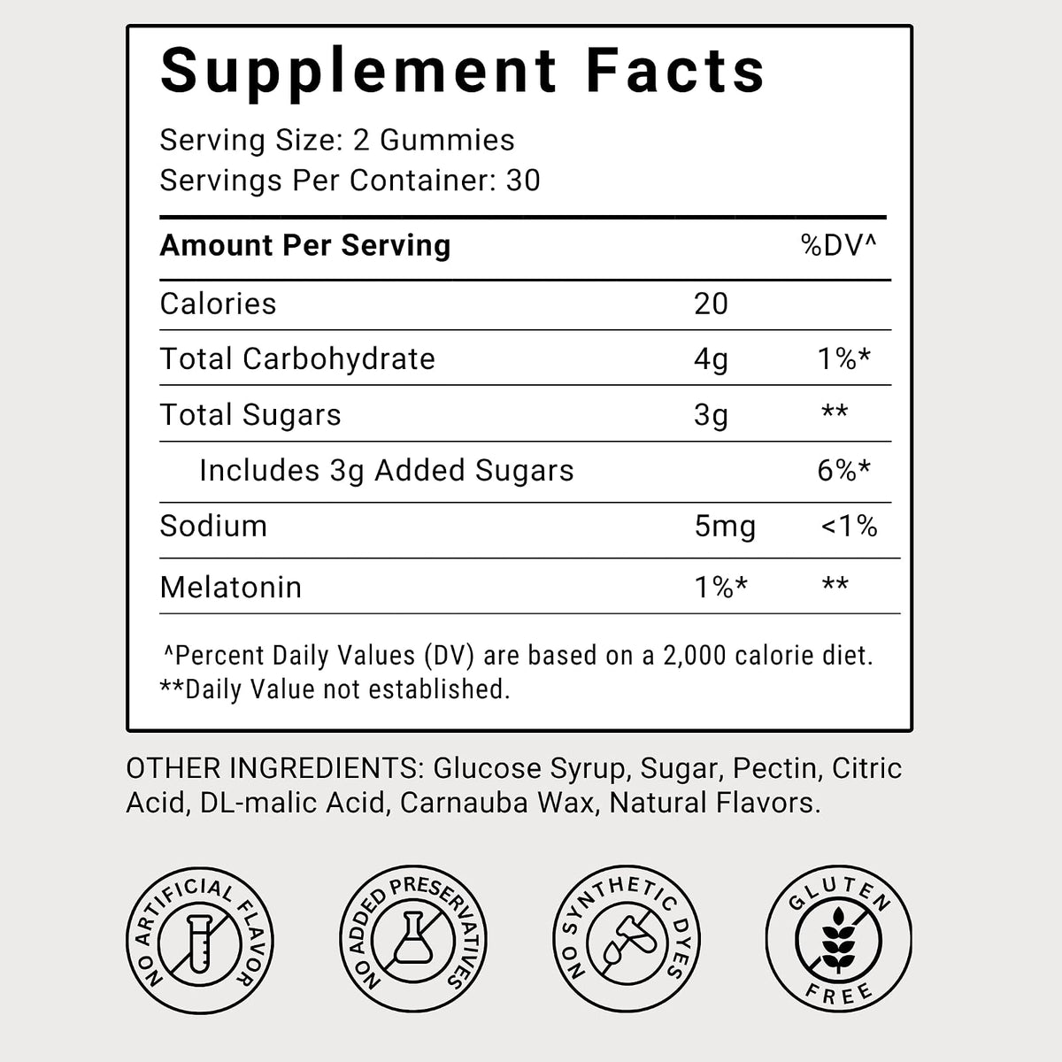 Blueberry flavour melatonin sleep aid