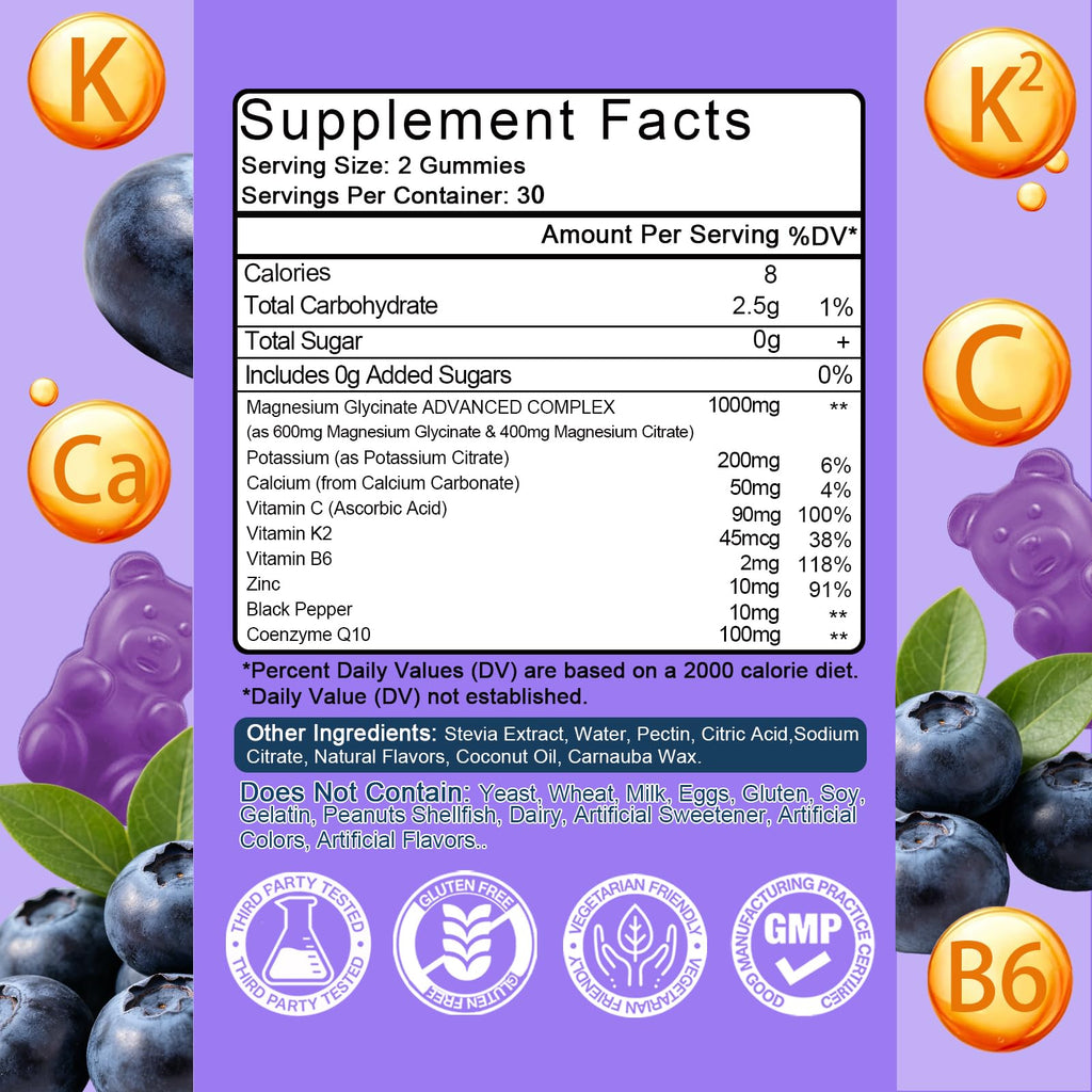 blueberry flavour potassium magnesium supplements