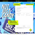 Blueberry flavoured creatine monohydrate