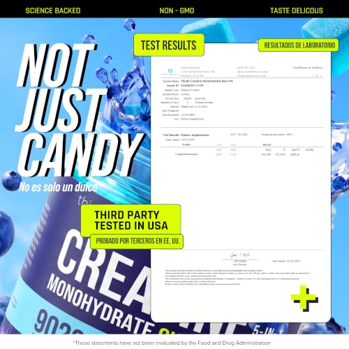 Blueberry flavoured creatine monohydrate