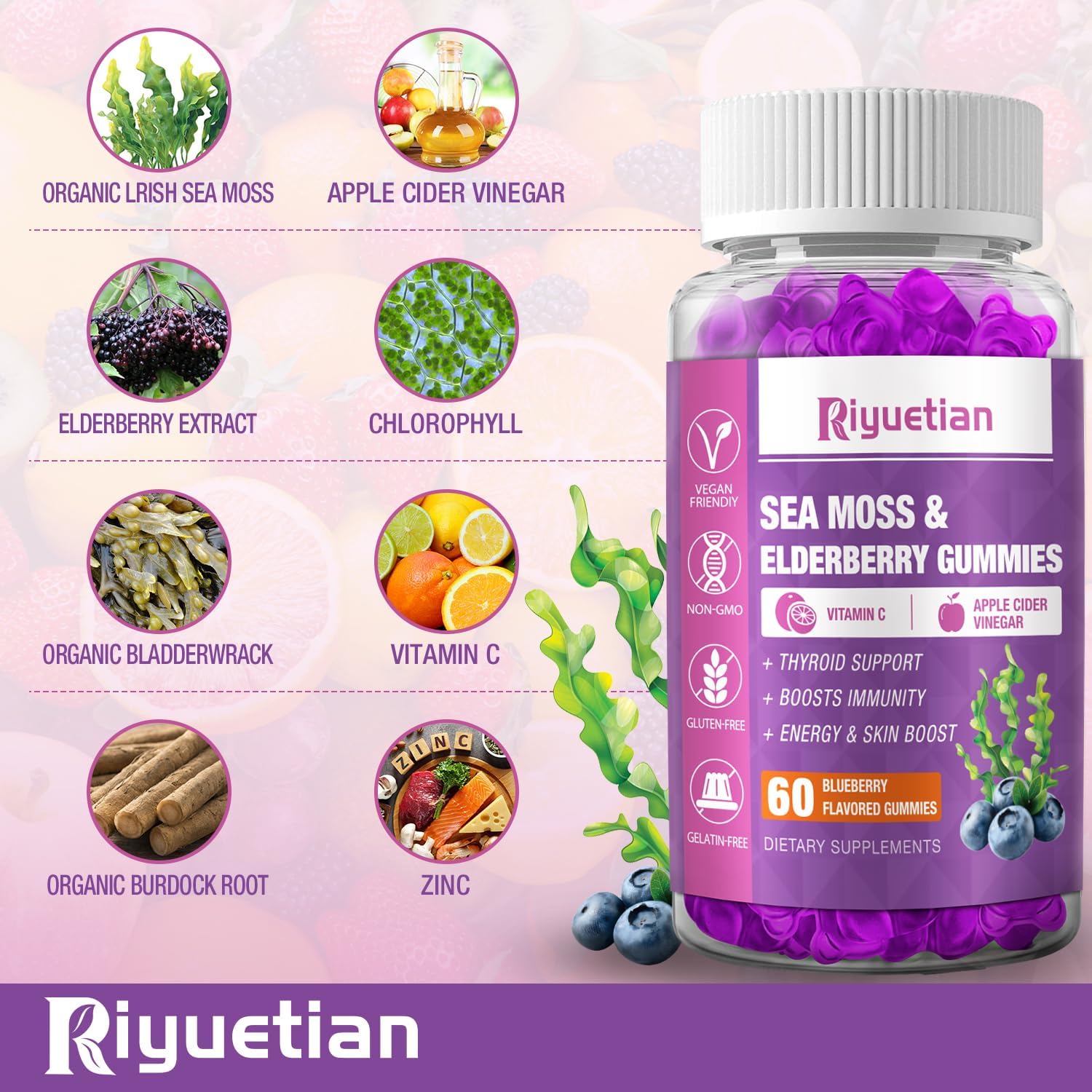 blueberry flavoured vegan vitamin supplements