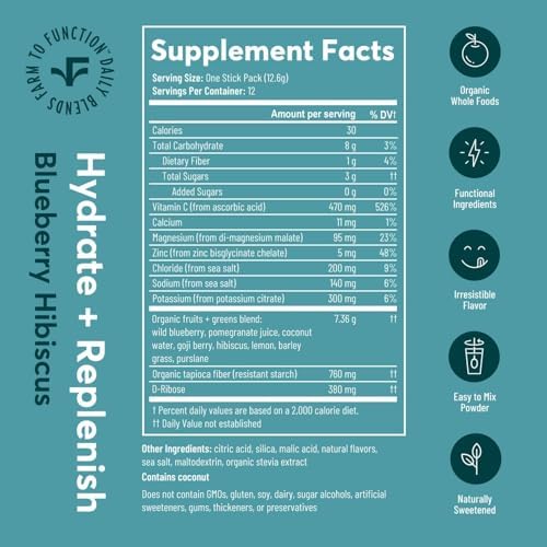 Blueberry hibiscus flavour electrolyte powder
