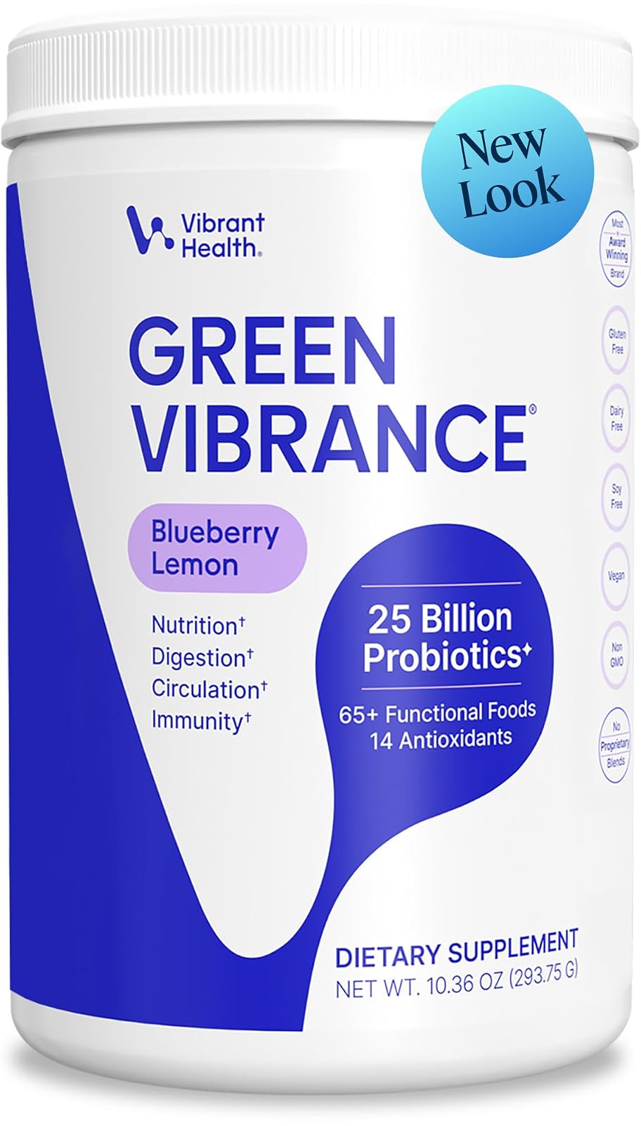 Blueberry lemon greens powders blend