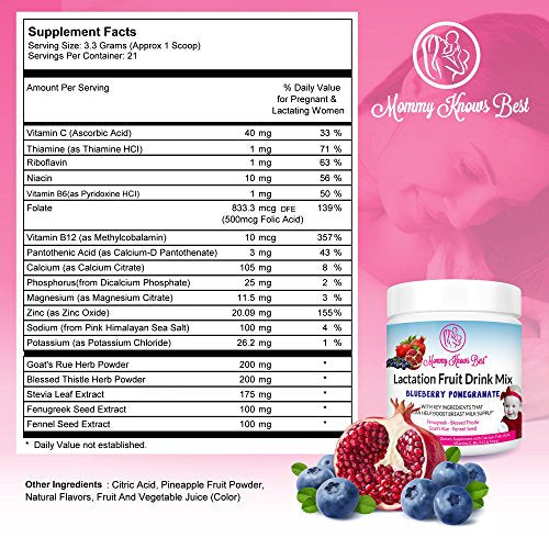 Blueberry pomegranate lactation support