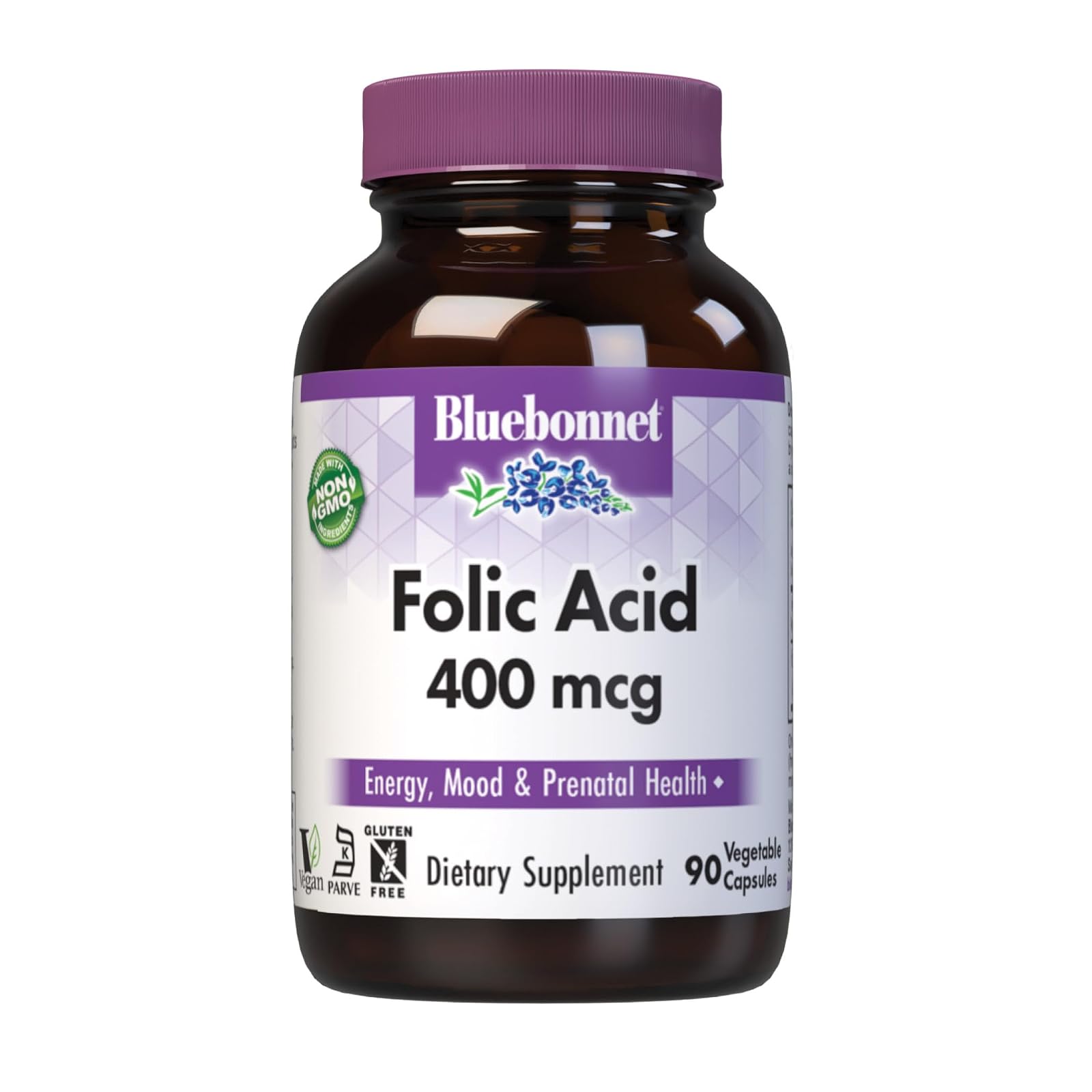 Bluebonnet folic acid vegetable capsules