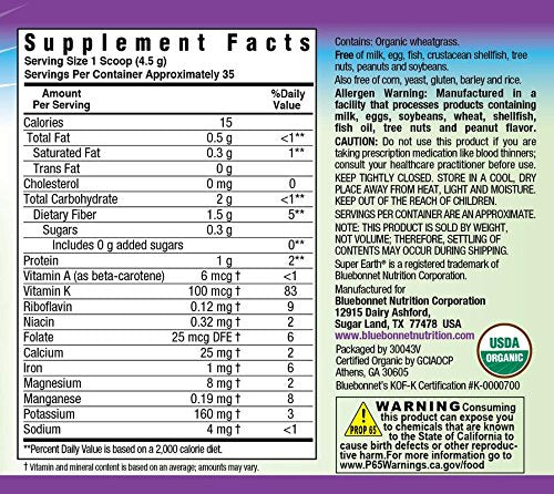 Bluebonnet wheatgrass powder for detox