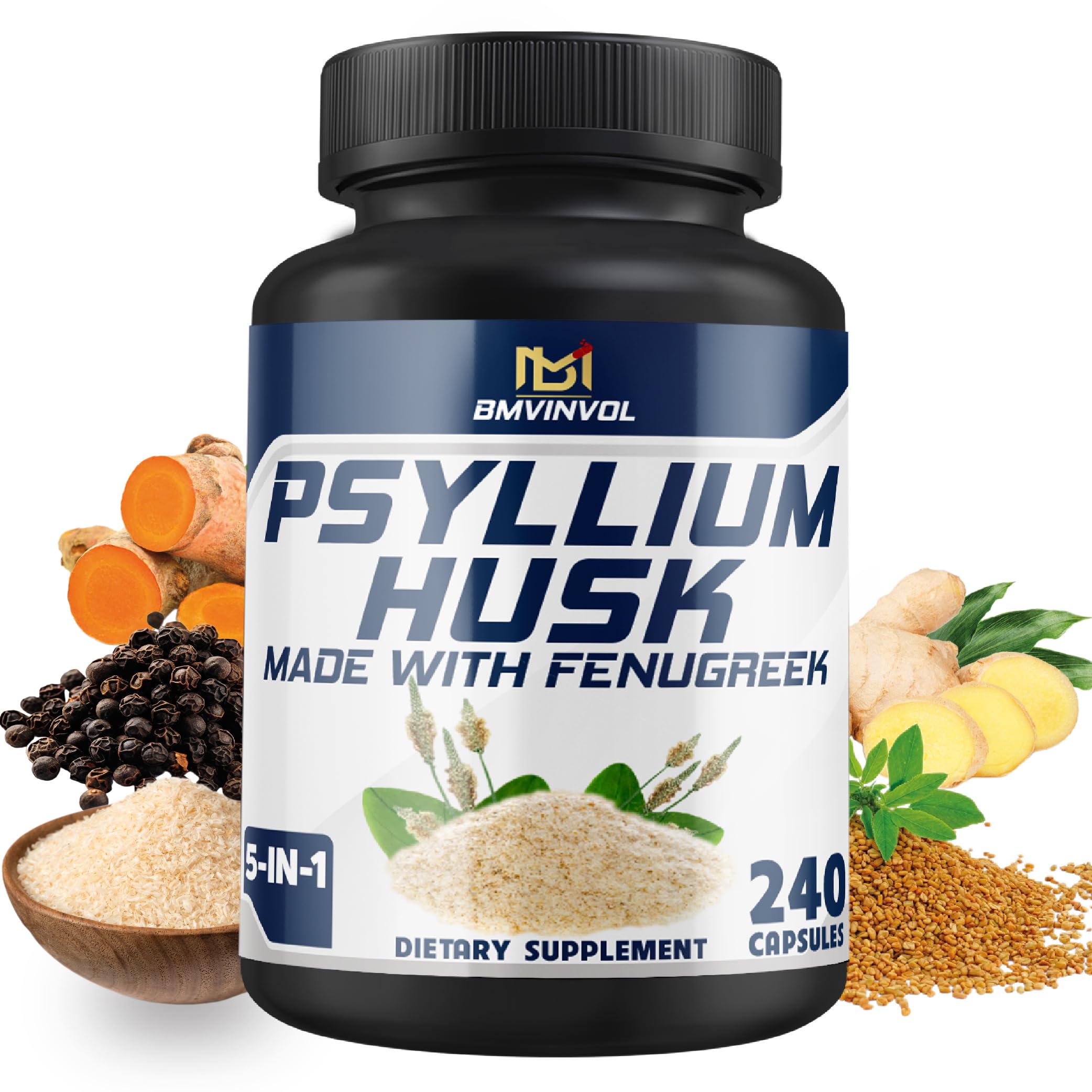 BMVINVOL psyllium husk fiber capsules